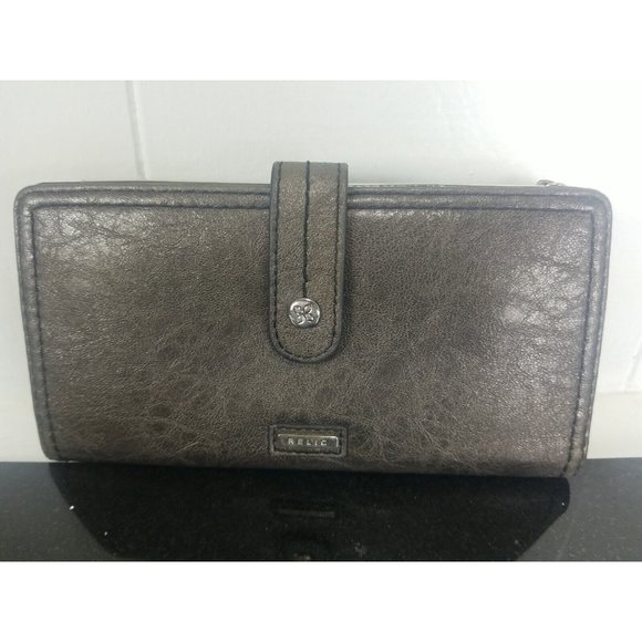 Relic | Bags | Relic Grey Wallet With Silver Accents Leather Interior ...